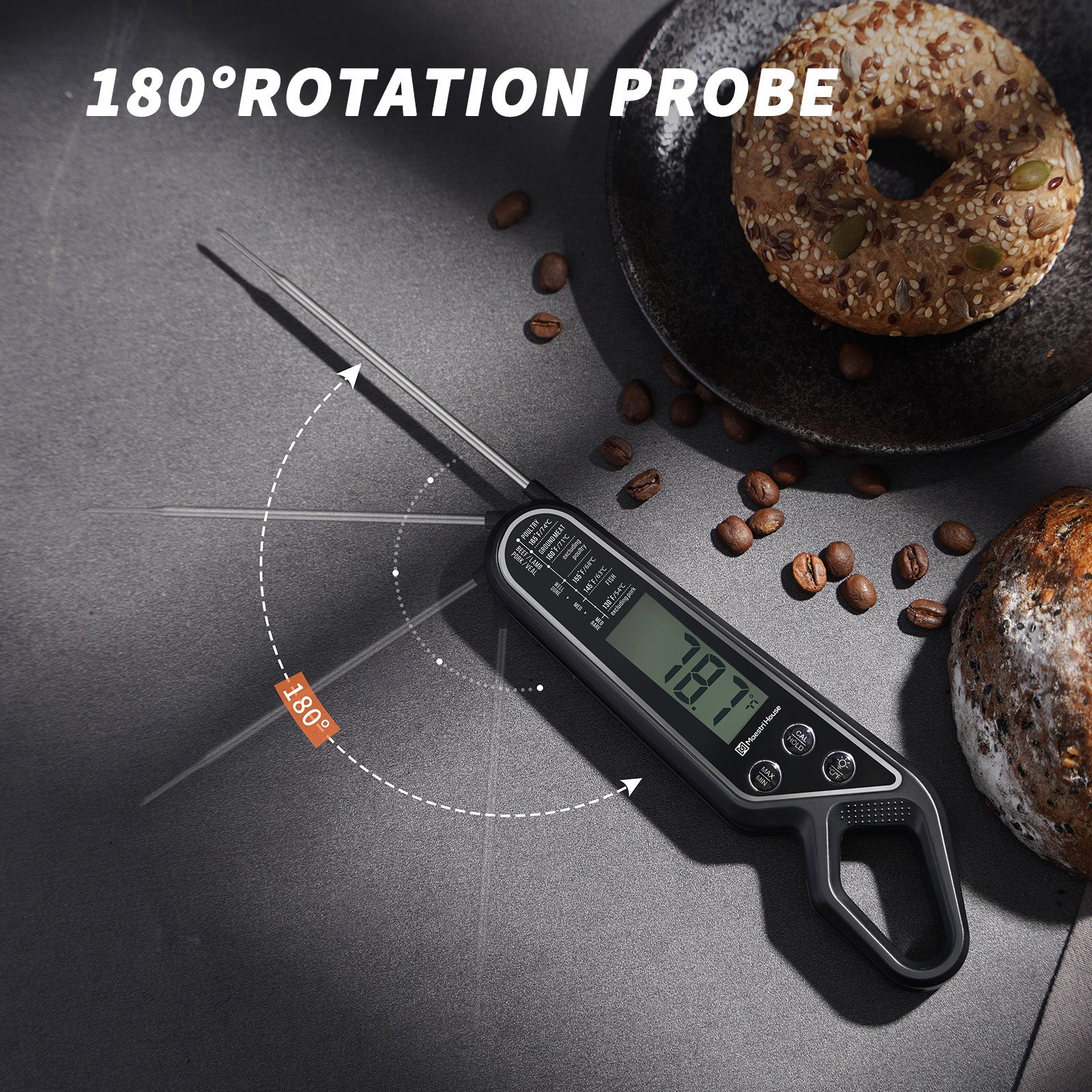 Digital Waterproof Food Thermometer | Fast Read Kitchen Tool – ProtoArc