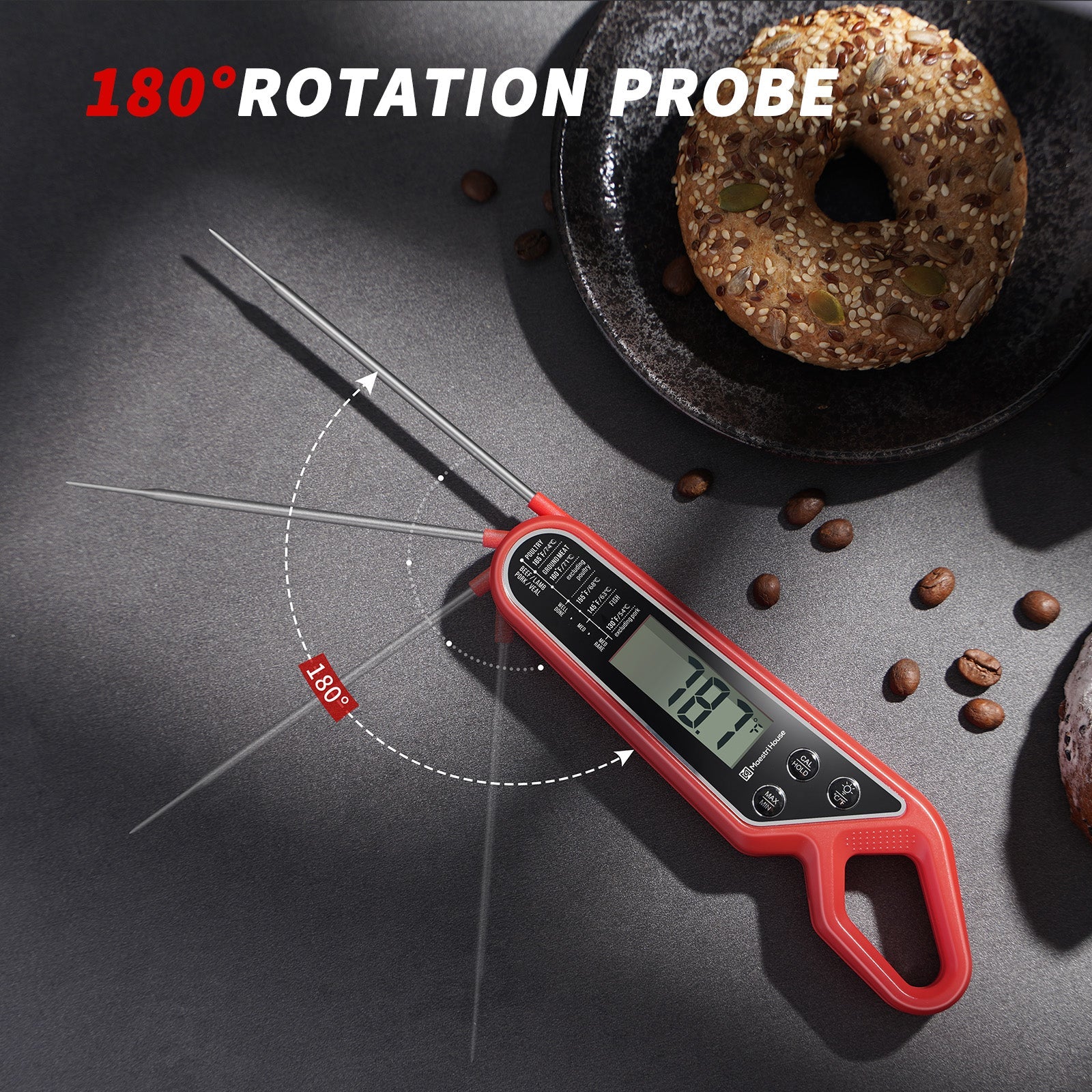 Digital Waterproof Food Thermometer | Fast Read Kitchen Tool – ProtoArc