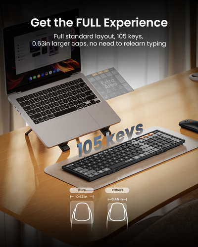 XKM01 CaseUp Foldable Keyboard & Mouse & Stand Combo