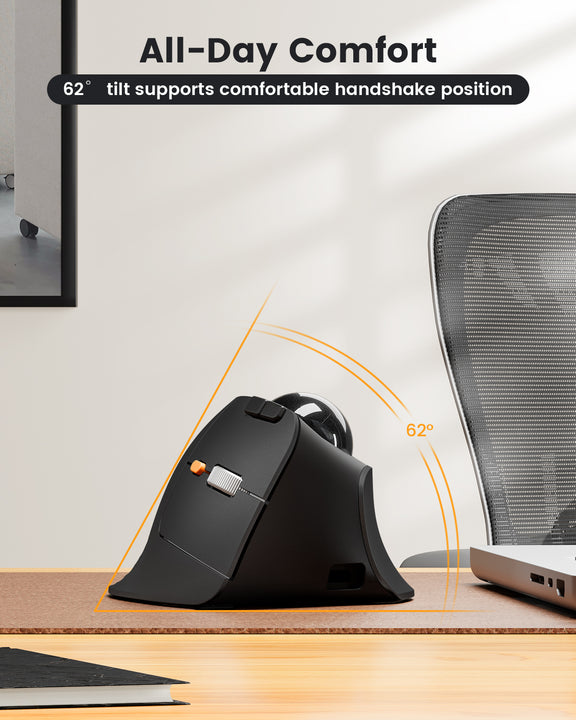 EM05 NL | Ergonomic Vertical Wireless Trackball Mouse – ProtoArc