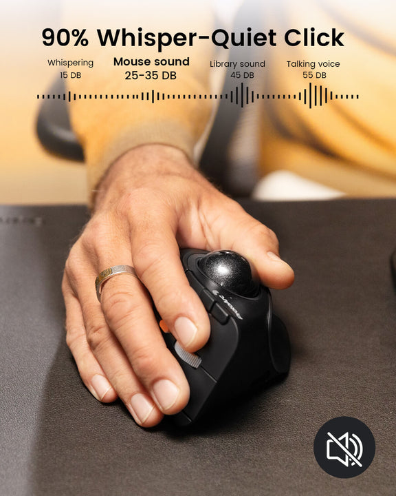 EM05 NL | Ergonomic Vertical Wireless Trackball Mouse – ProtoArc