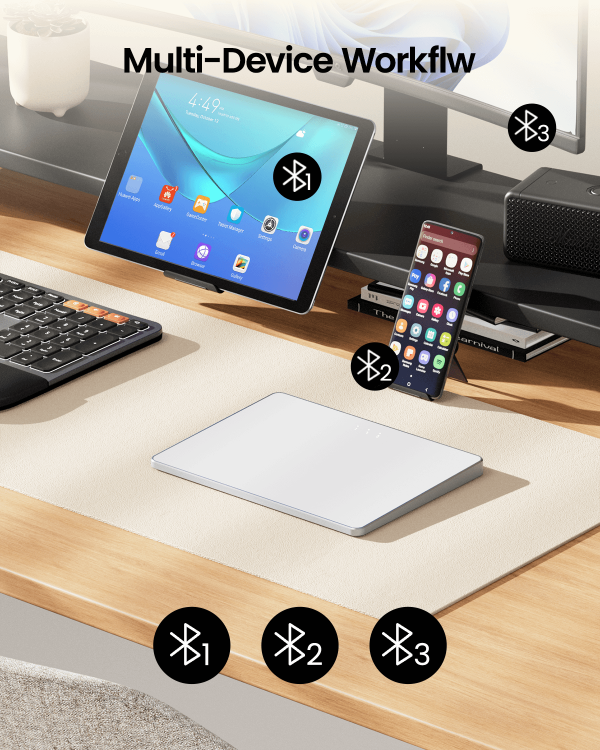 ProtoArc® T1 Plus Wireless Trackpad Bluetooth Touchpad Mouse for Windows