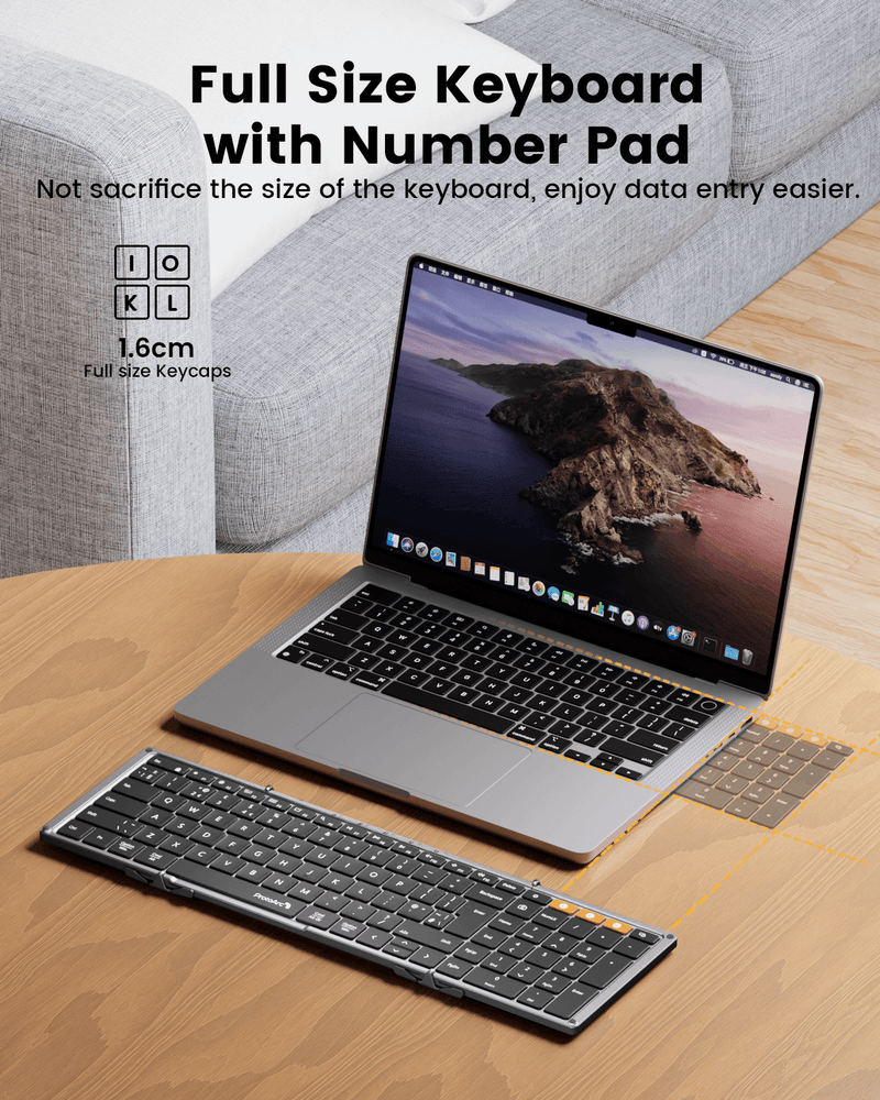 XK01 Plus - Backlit Portable Tri-Fold Keyboard - ProtoArc