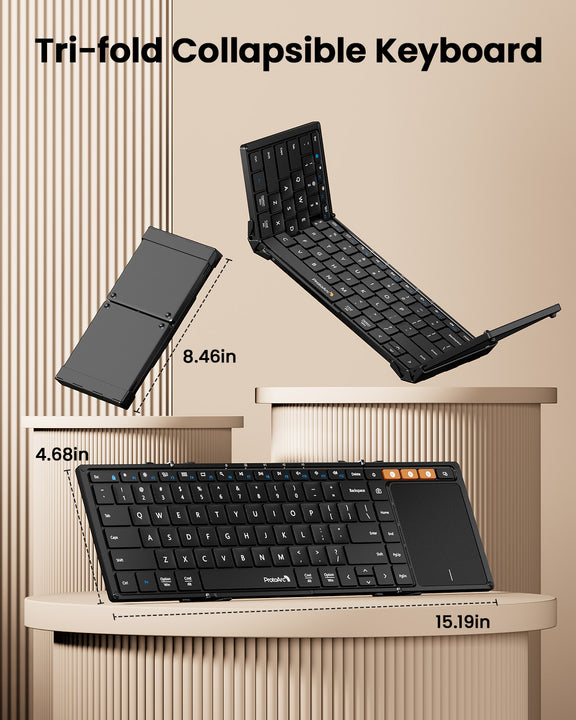 Xk01 Tp Foldable Bluetooth Keyboard With Touchpad Protoarc