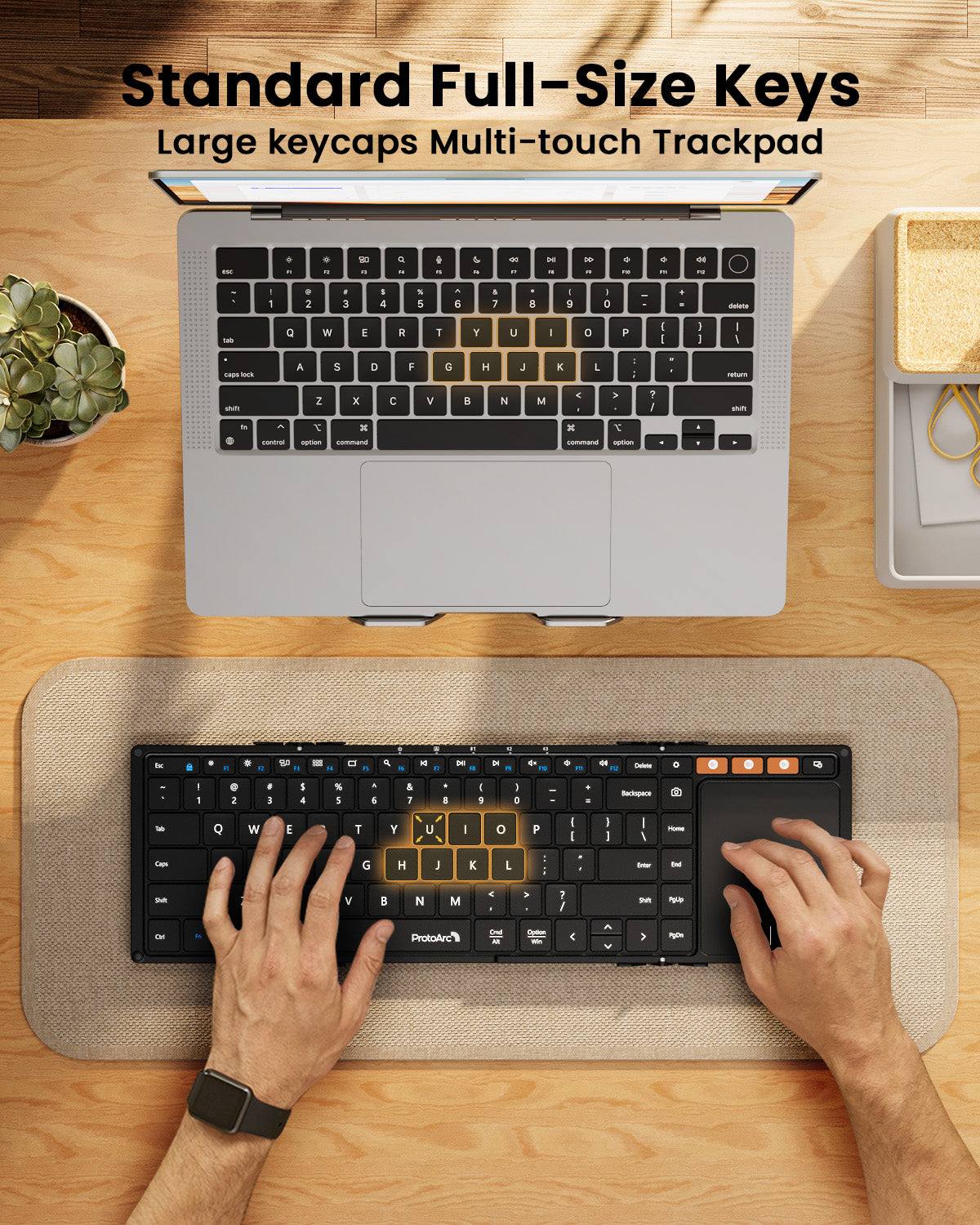 Xk01 Tp Foldable Bluetooth Keyboard With Touchpad Protoarc